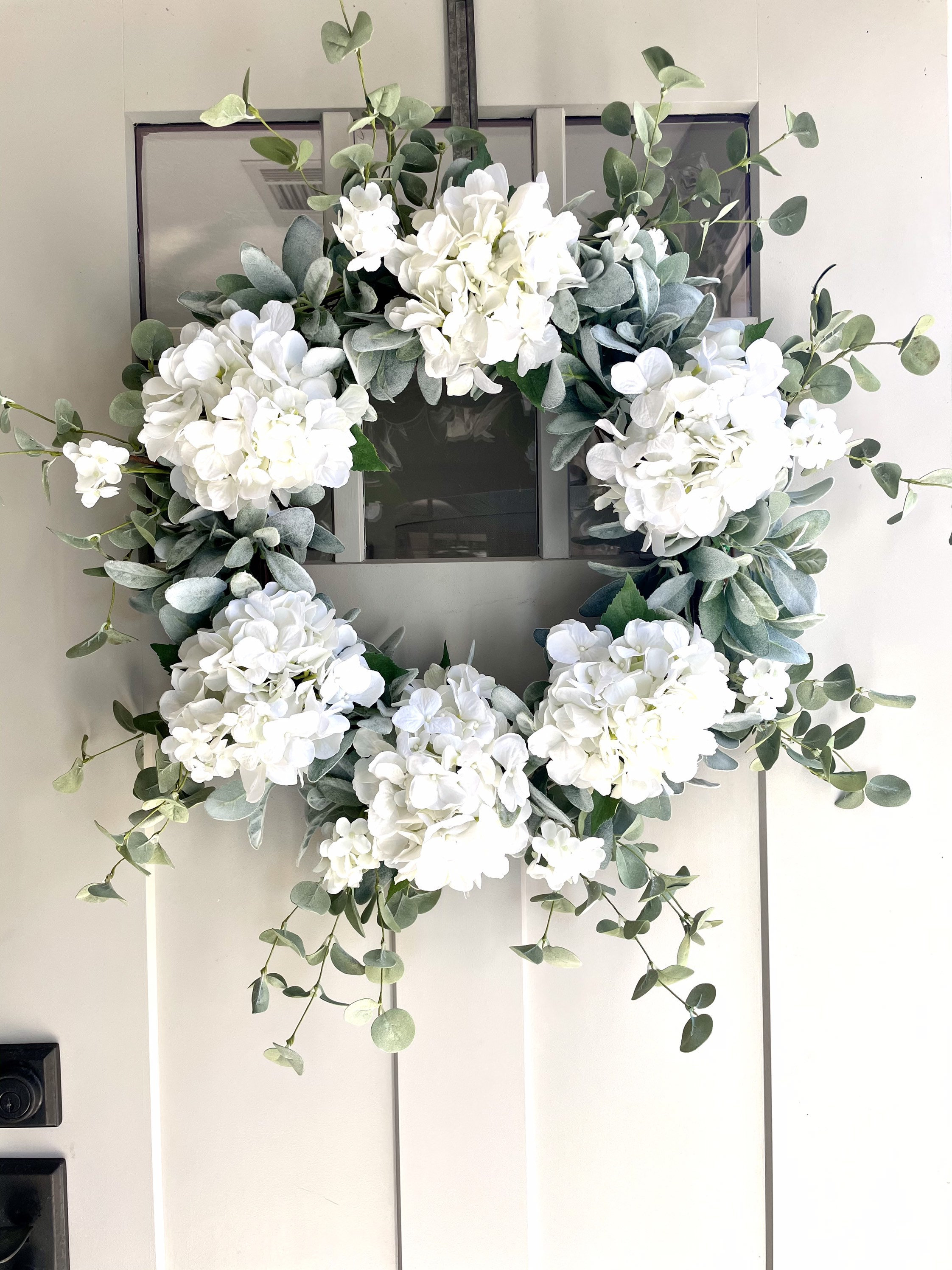 Extra Large Elegant White Wreaths for Double Doors, Country White ...
