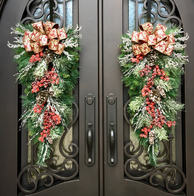 Elegant Large Christmas Swags for Front Double Doors Pine - Etsy