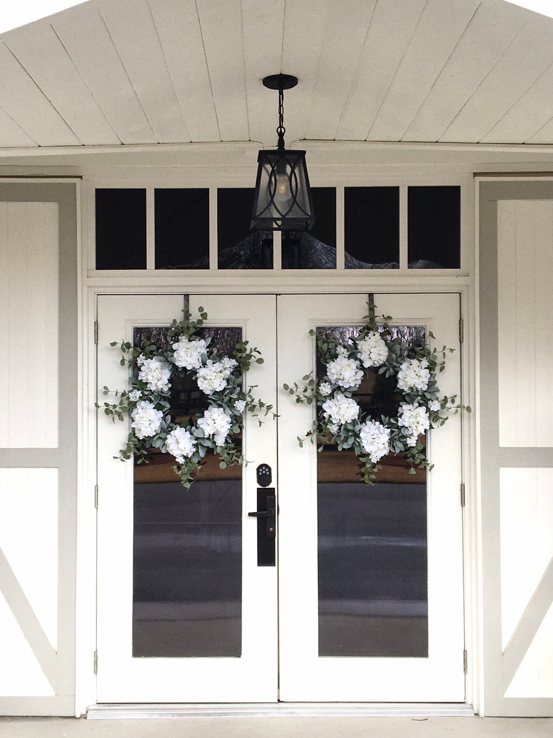 Extra Large Elegant White Wreaths for Double Doors, Country White ...