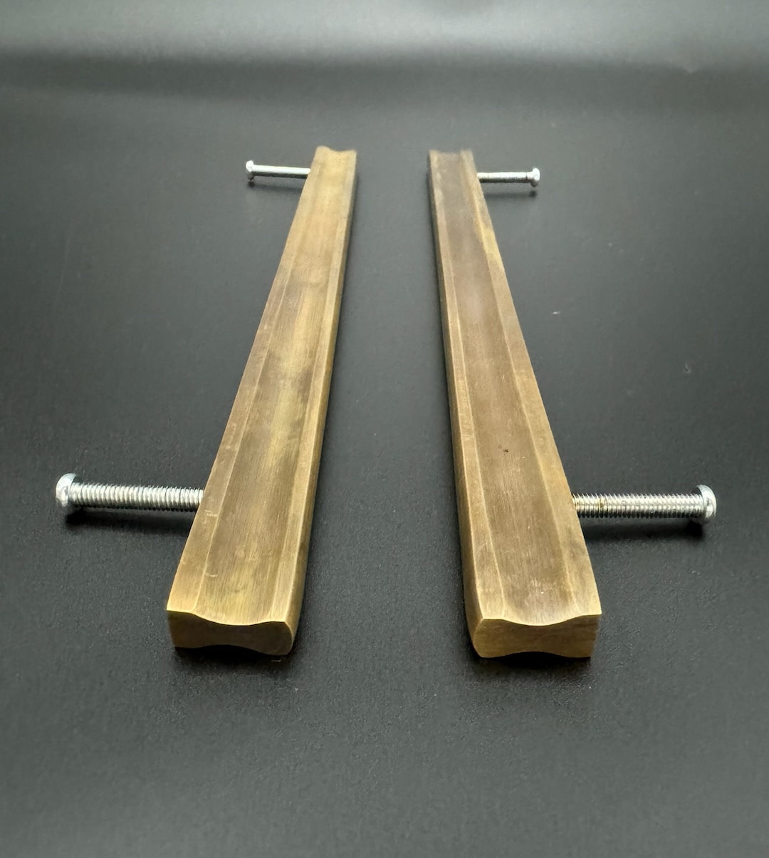 Brass Concave Pinch Pull Rectangular Door Pull (23cm) - Etsy