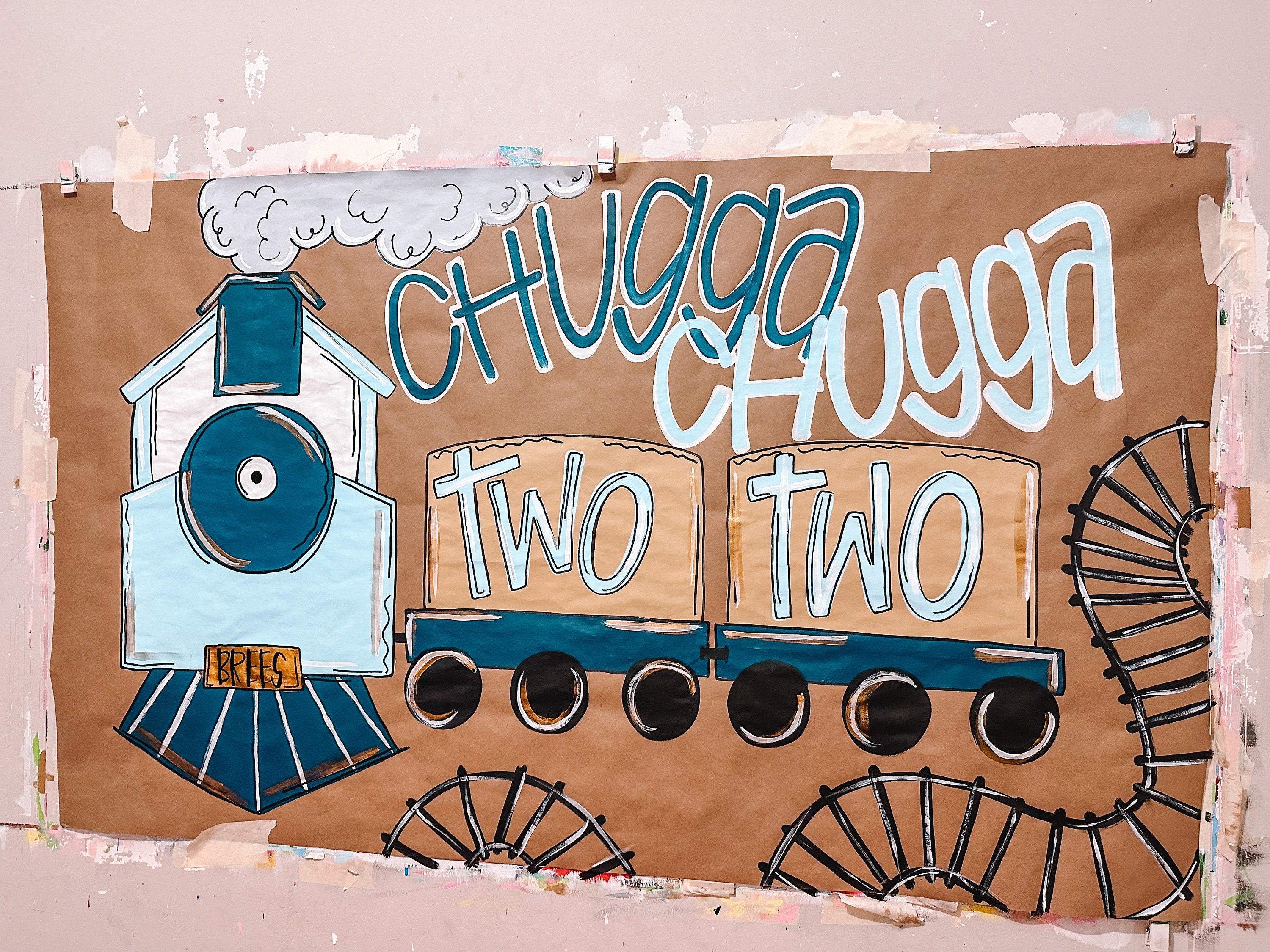 Chugga Chugga Two Two, Painted Brown Paper Banners, Painted Banners ...