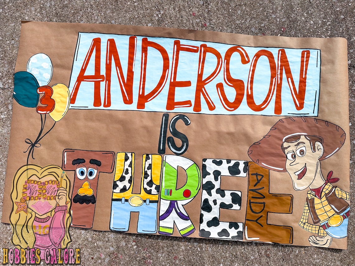 Toy Story Birthday Banner, Youve Got a Friend Whos Three, Third ...