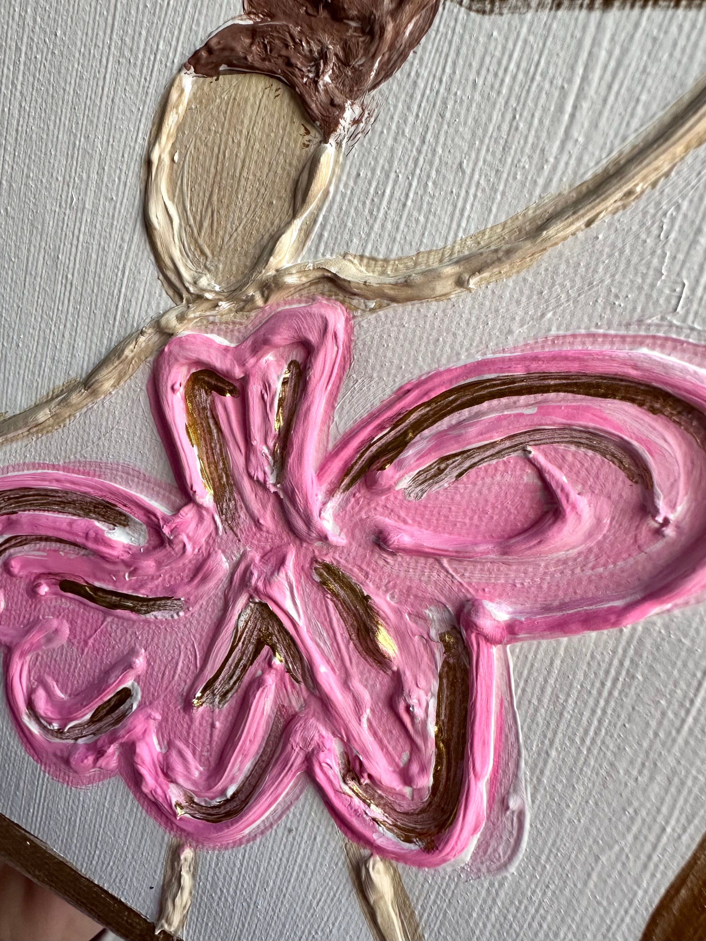 Ballerina Textured Canvas Paintings, Mini Canvas Art, Valentine Basket ...