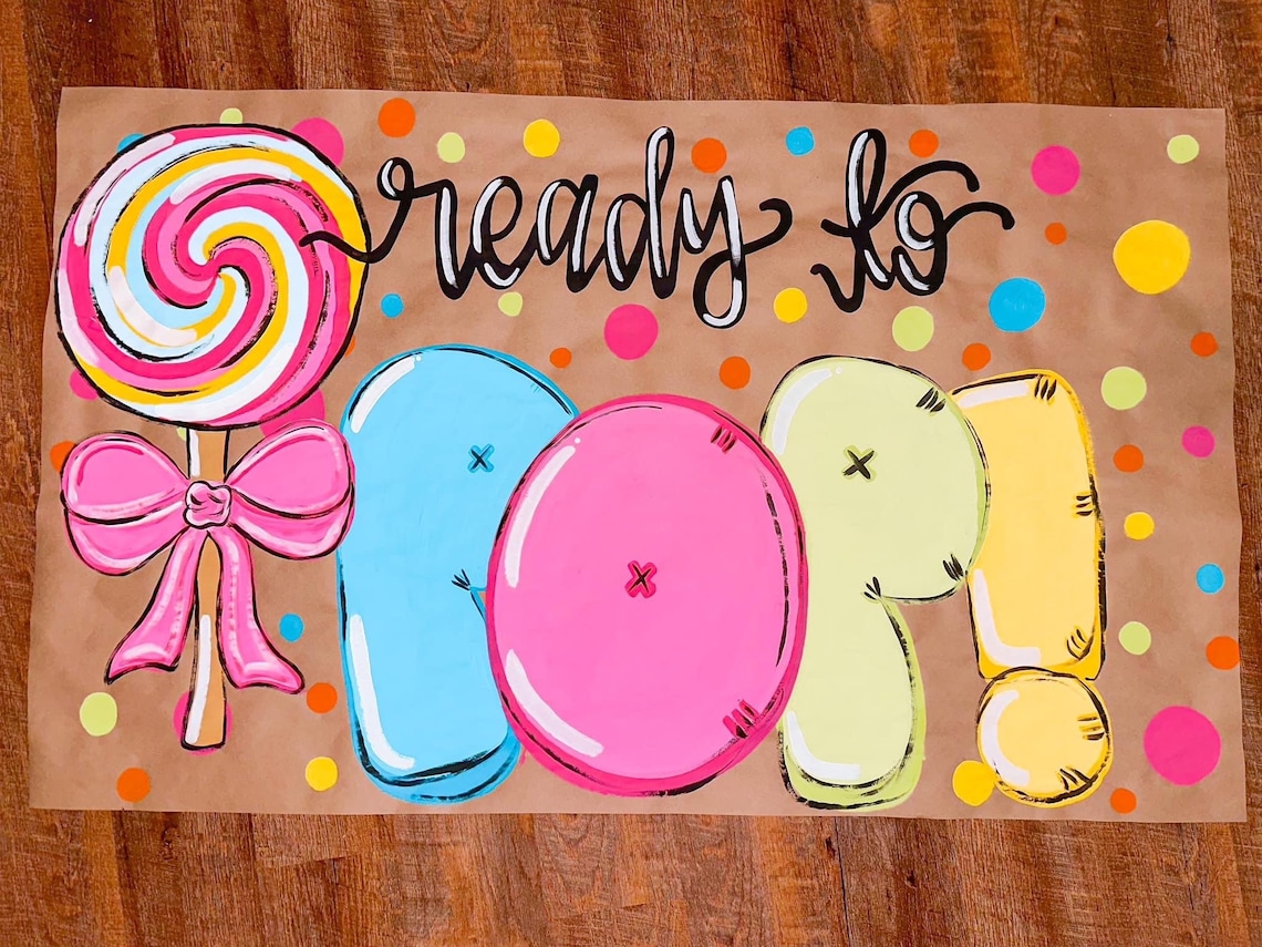 Shower Banners, Painted Brown Paper Banners, Painted Banners, Banners ...