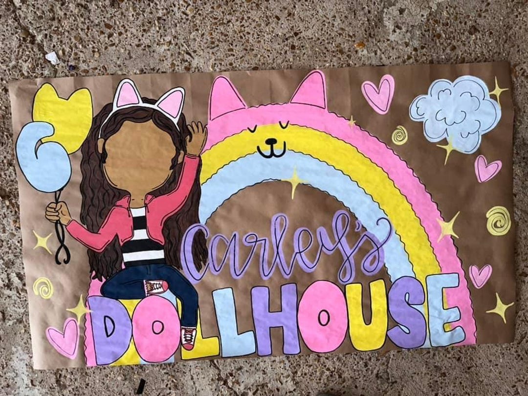 Cartoon Character Painter Banner, Movie TV Character Party Decor ...