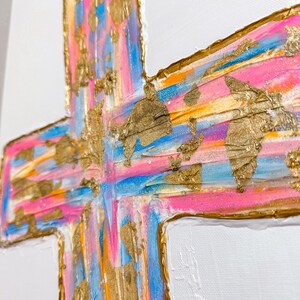 Cross Textured Canvas Painting, Painted Canvas Gifts, Religious Wall ...