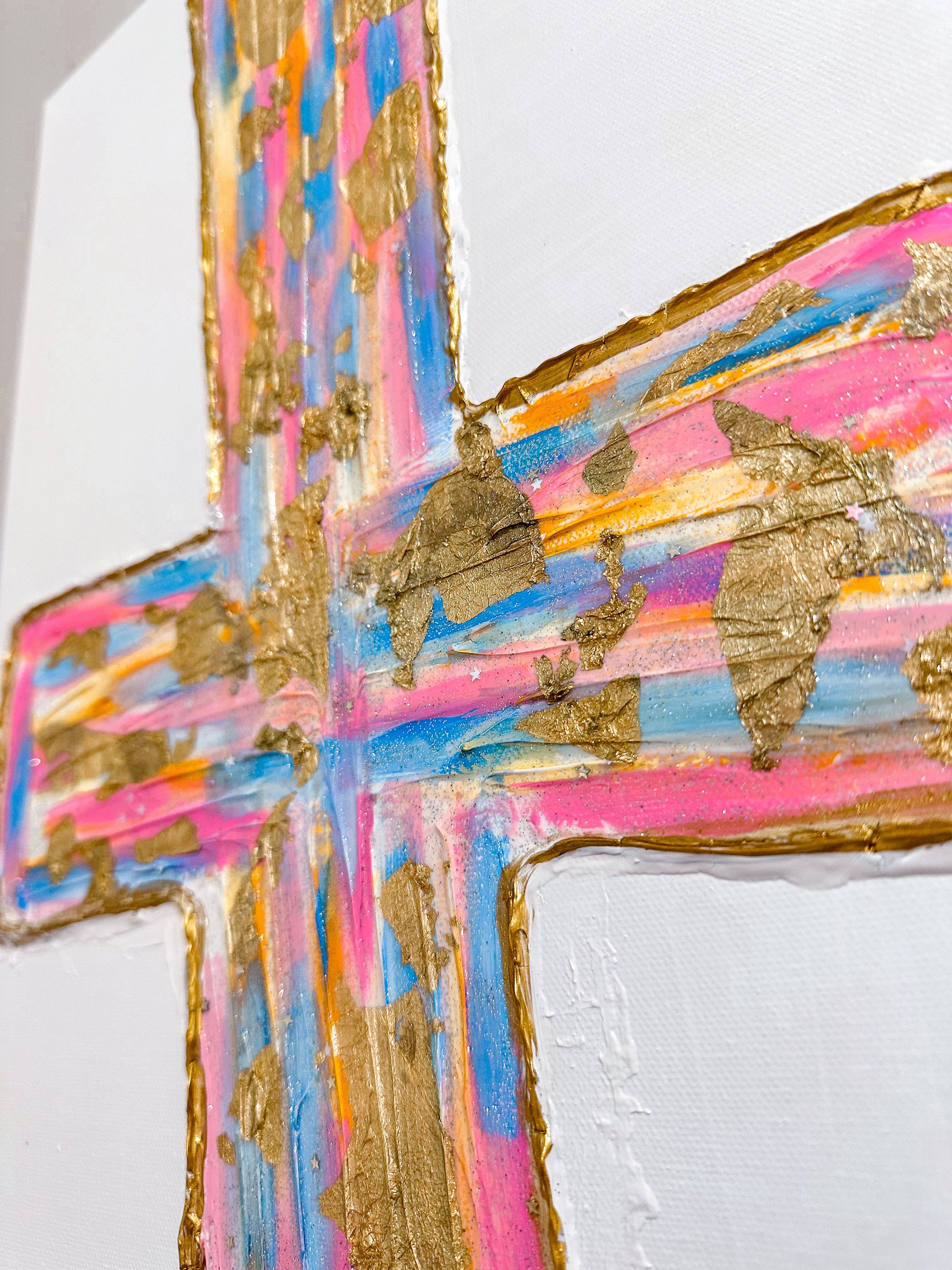 Cross Textured Canvas Painting, Painted Canvas Gifts, Religious Wall ...