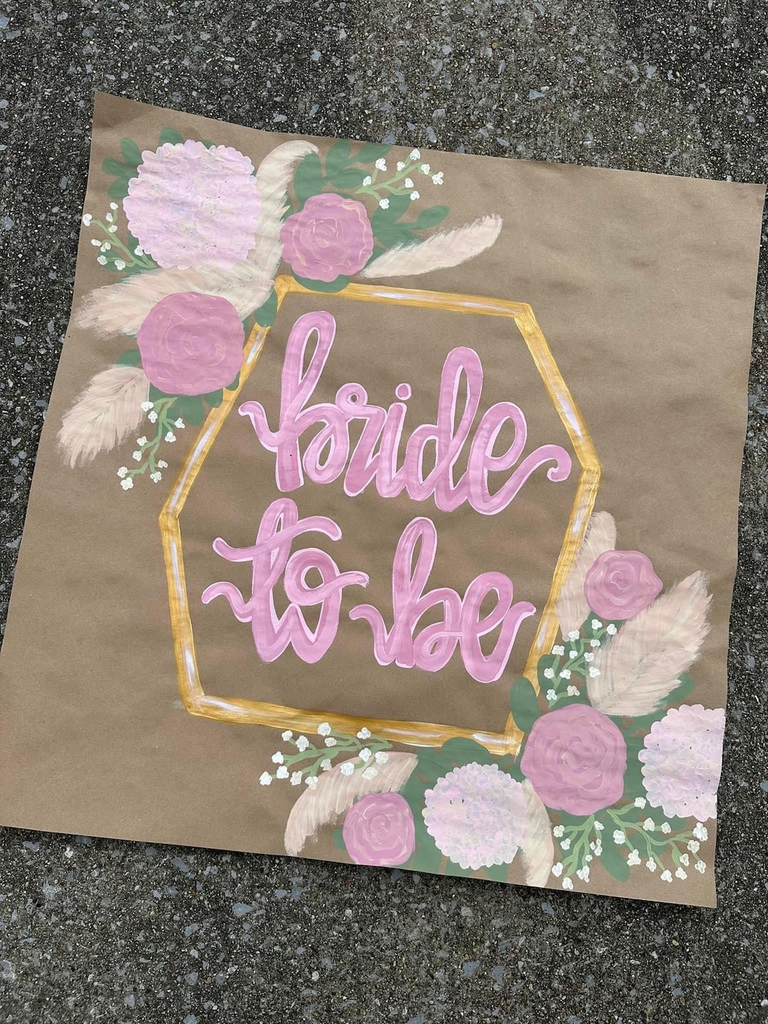 Shower Banners, Painted Brown Paper Banners, Painted Banners, Banners ...