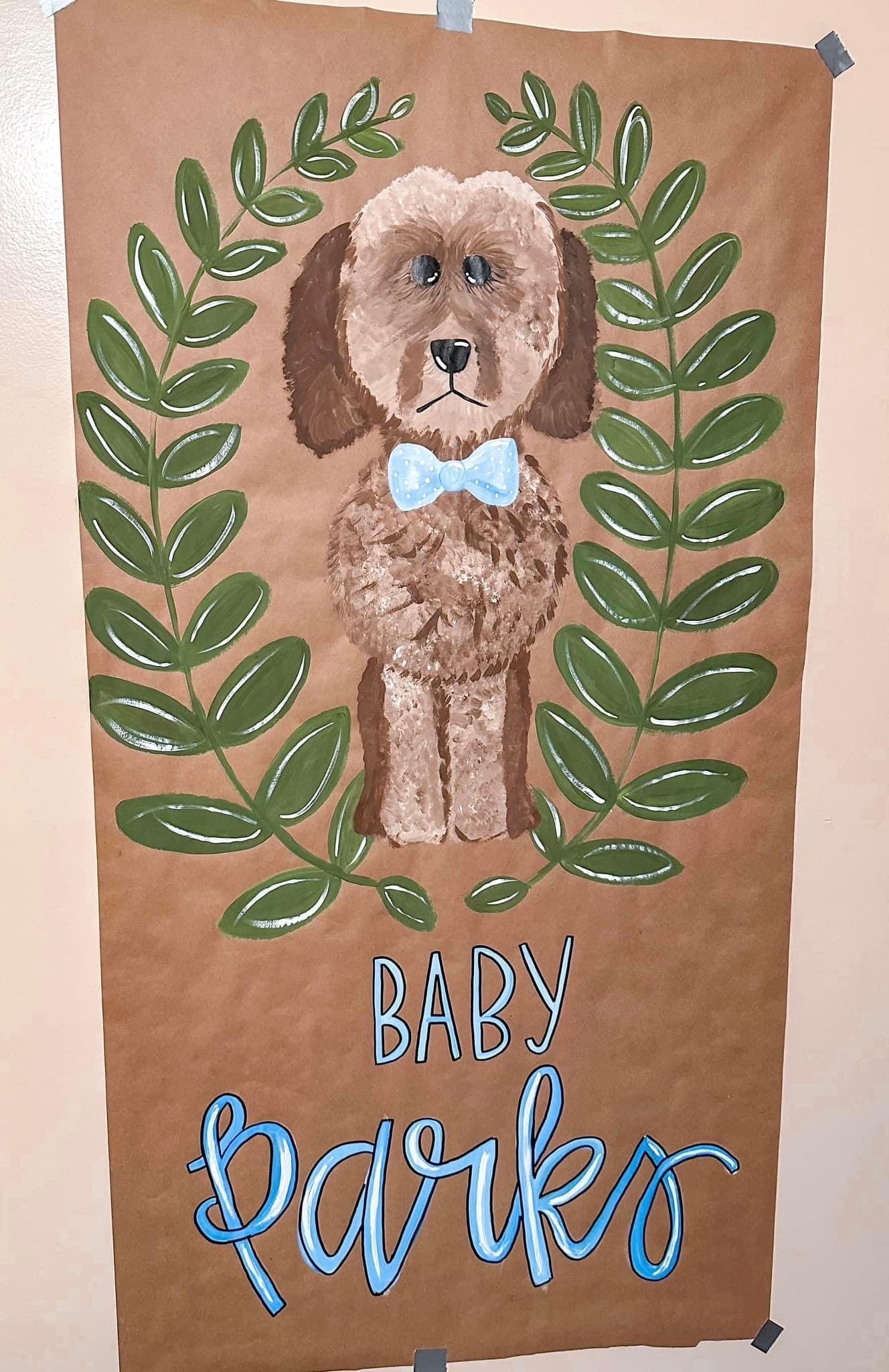 Shower Banners, Painted Brown Paper Banners, Painted Banners, Banners ...