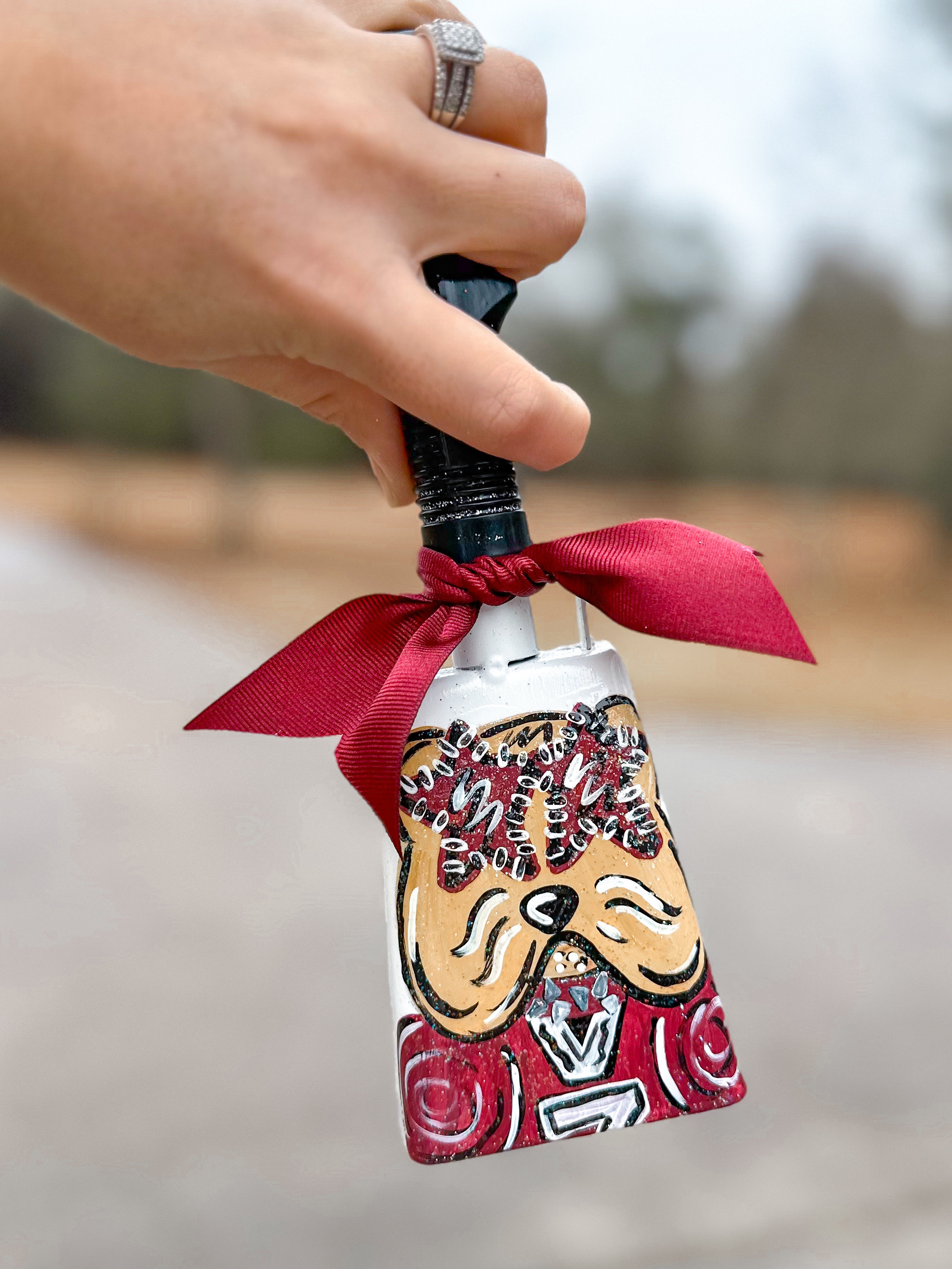 Glitter Cowbell, Painted Cowbell, Football Game Cowbell, Bulldogs ...