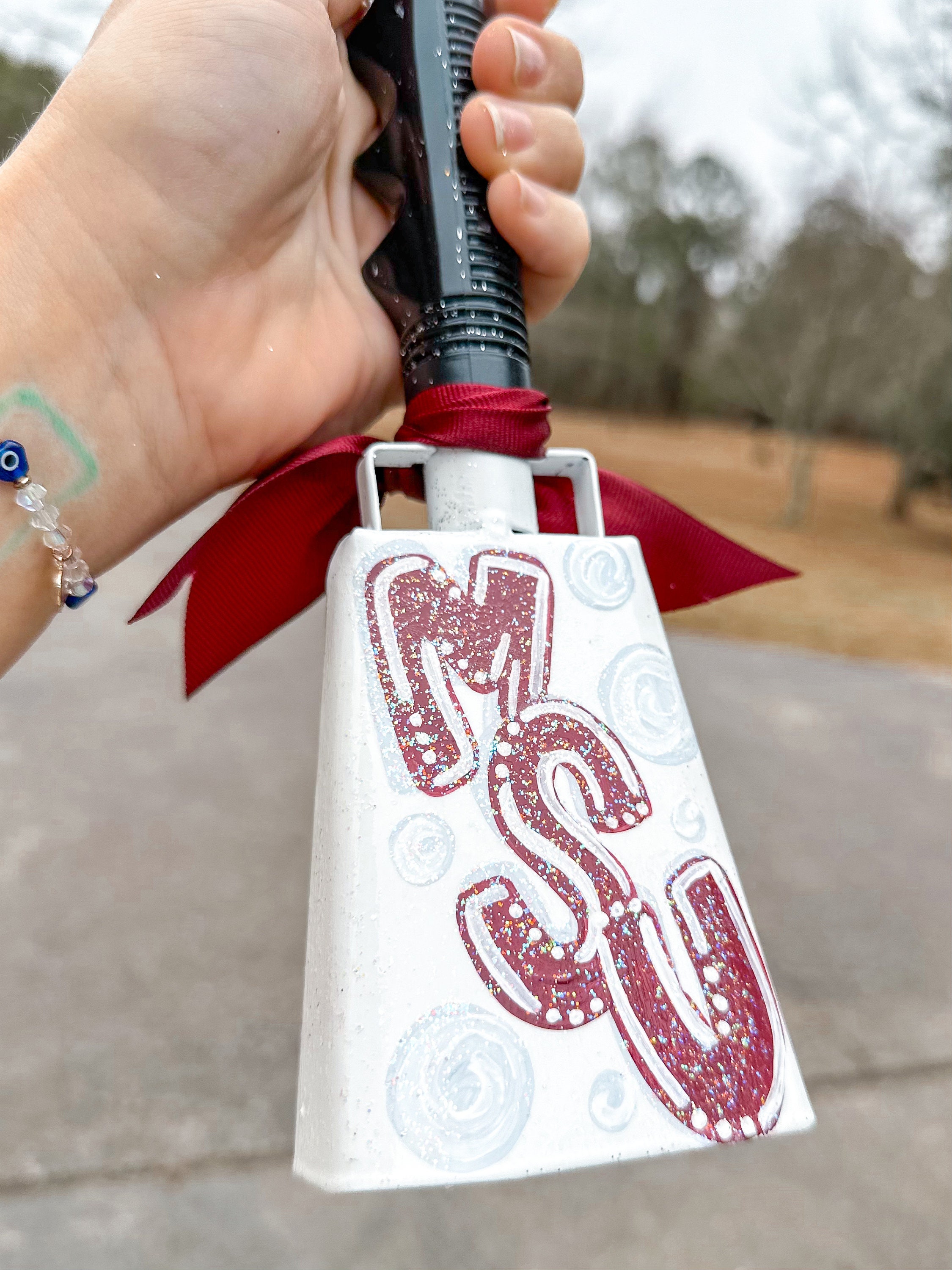 Glitter Cowbell, Painted Cowbell, Football Game Cowbell, Bulldogs ...