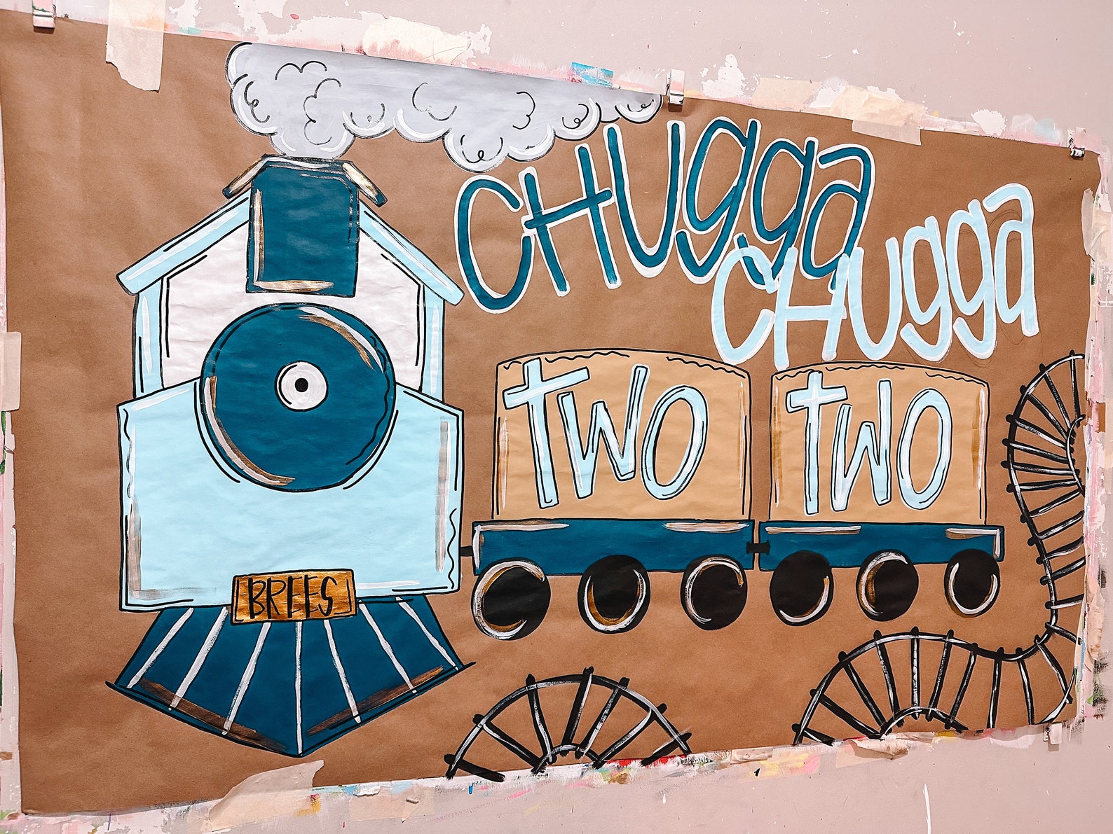 Chugga Chugga Two Two, Painted Brown Paper Banners, Painted Banners ...