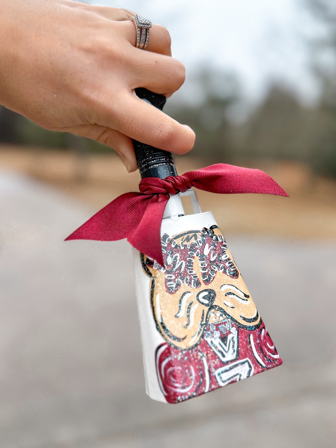 Glitter Cowbell, Painted Cowbell, Football Game Cowbell, Bulldogs ...