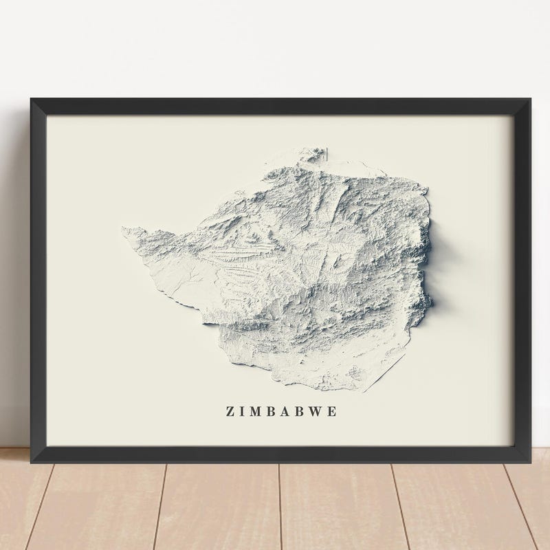Zimbabwe Map Framed - Etsy UK