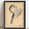 Patagonia Minimalist Relief Map | Patagonia Wall Art | Framed Patagonia ...