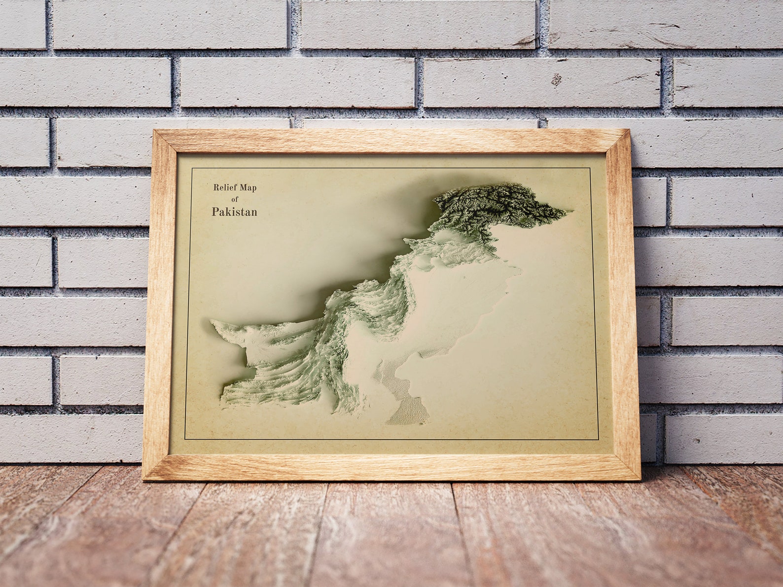 Pakistan Map Pakistan Relief Map Pakistan Topo Map Pakistan Print ...