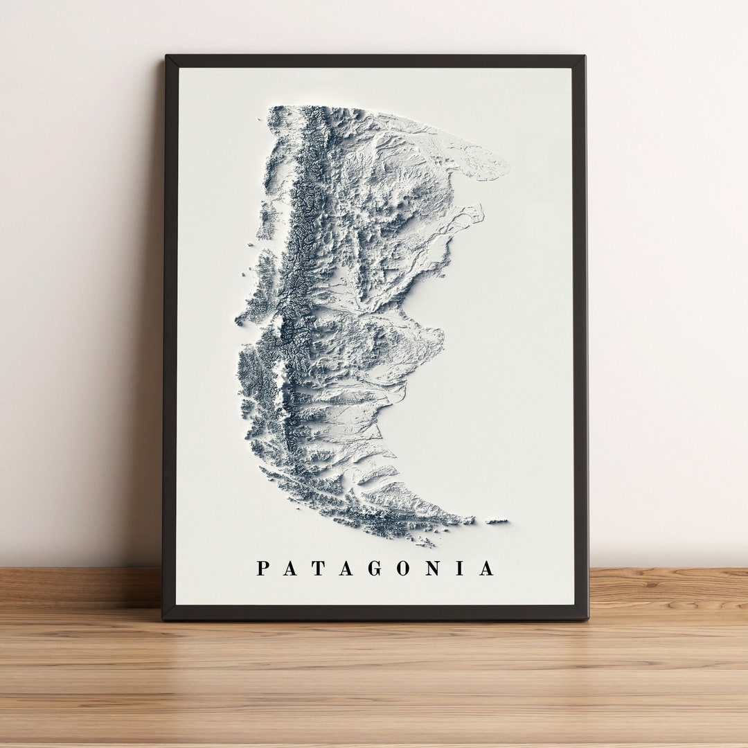 Patagonia Map set With Two Maps, Patagonia Shaded Relief Map, Patagonia ...