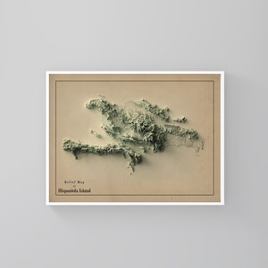 Hispaniola Island Map, Haiti Relief Map, Dominican Republic Map ...