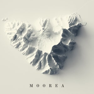 Moorea Map set With Two Maps Moorea French Polynesia Relief - Etsy