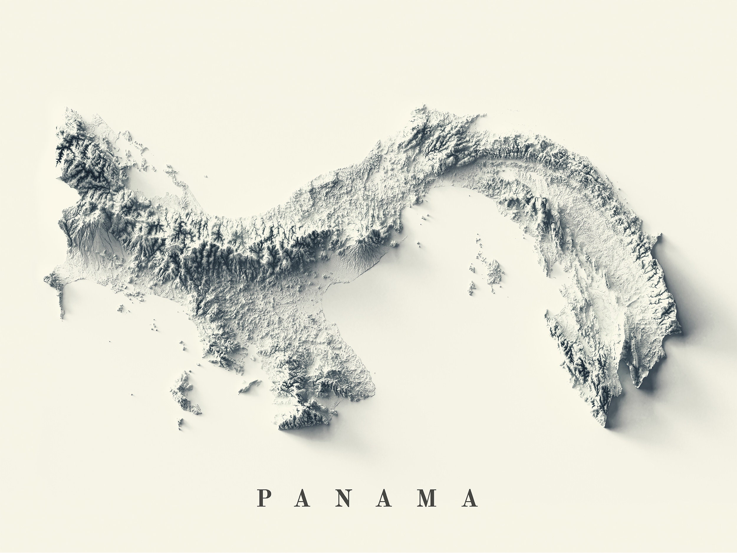 Panama Map set With Two Maps Panama 3D Map Panama Relief - Etsy