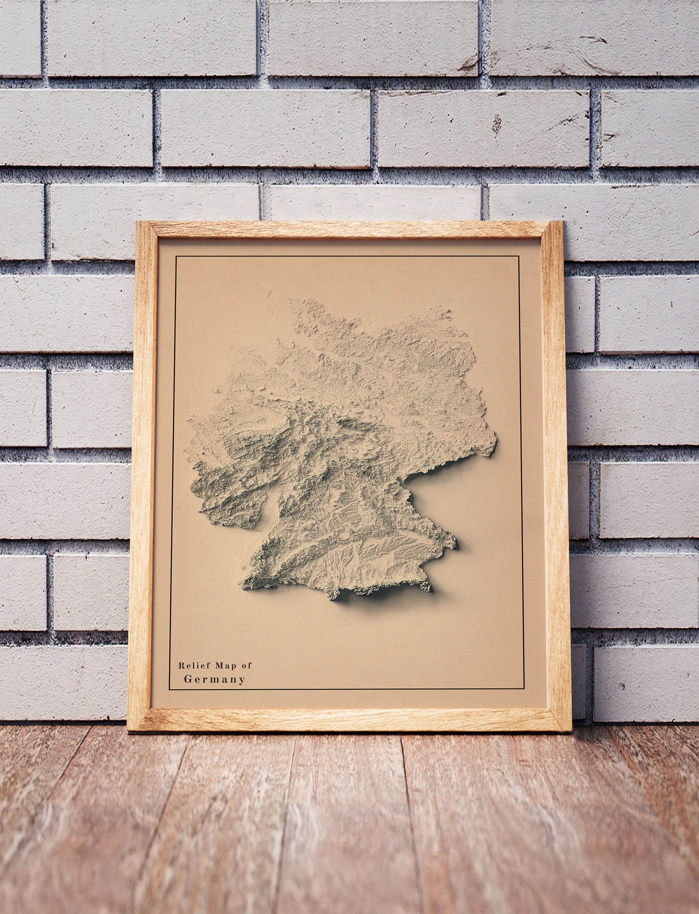 Germany Minimalist Relief Map | Germany Wall Art | Framed Germany Print ...