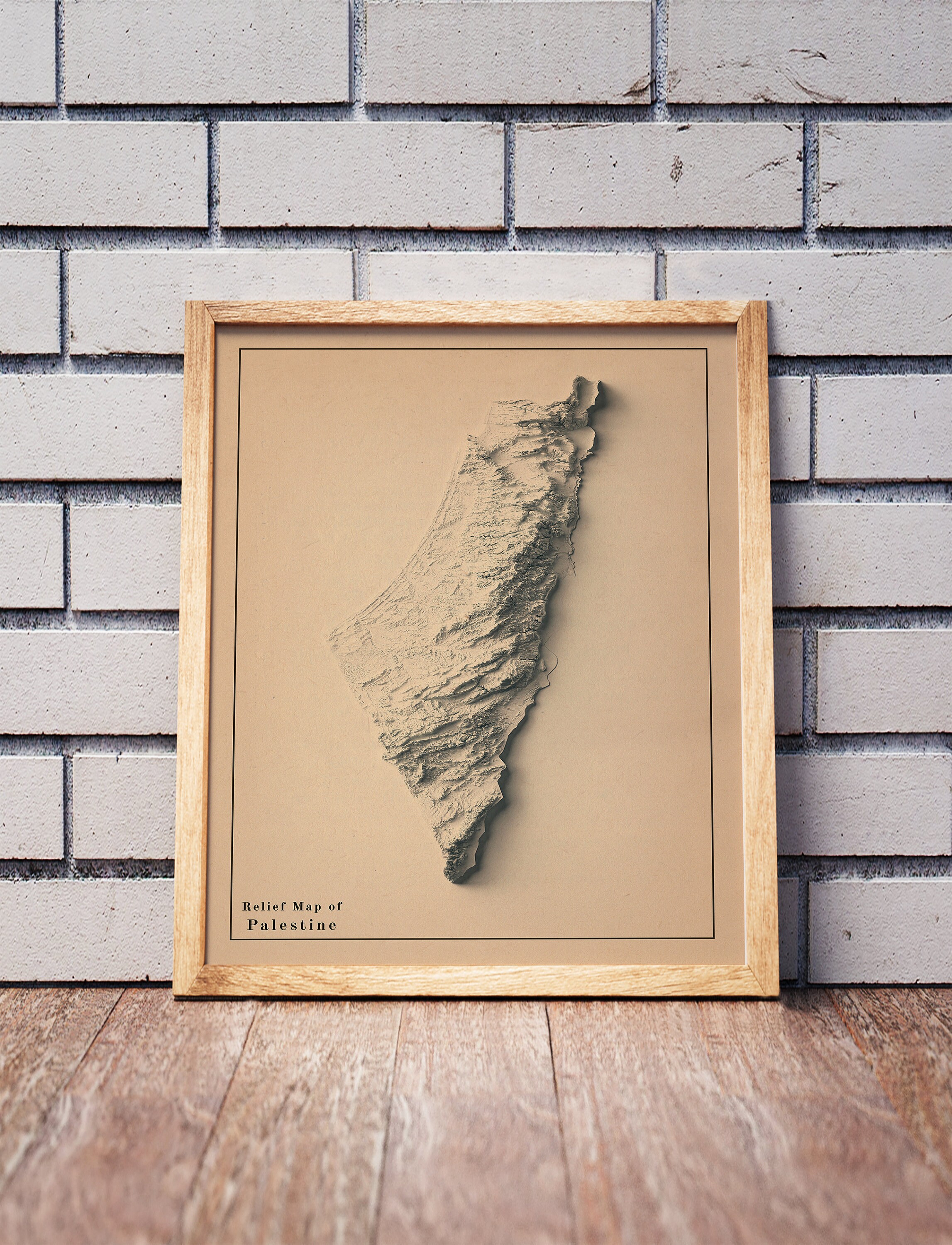 Palestine Minimalist Relief Map | Palestine Wall Art | Palestine Framed ...