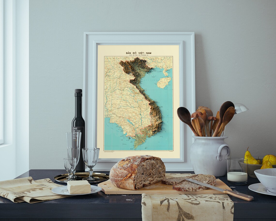 Vietnam Map, Vietnam Relief Map, Vietnam Printable Map, Vietnam Art ...