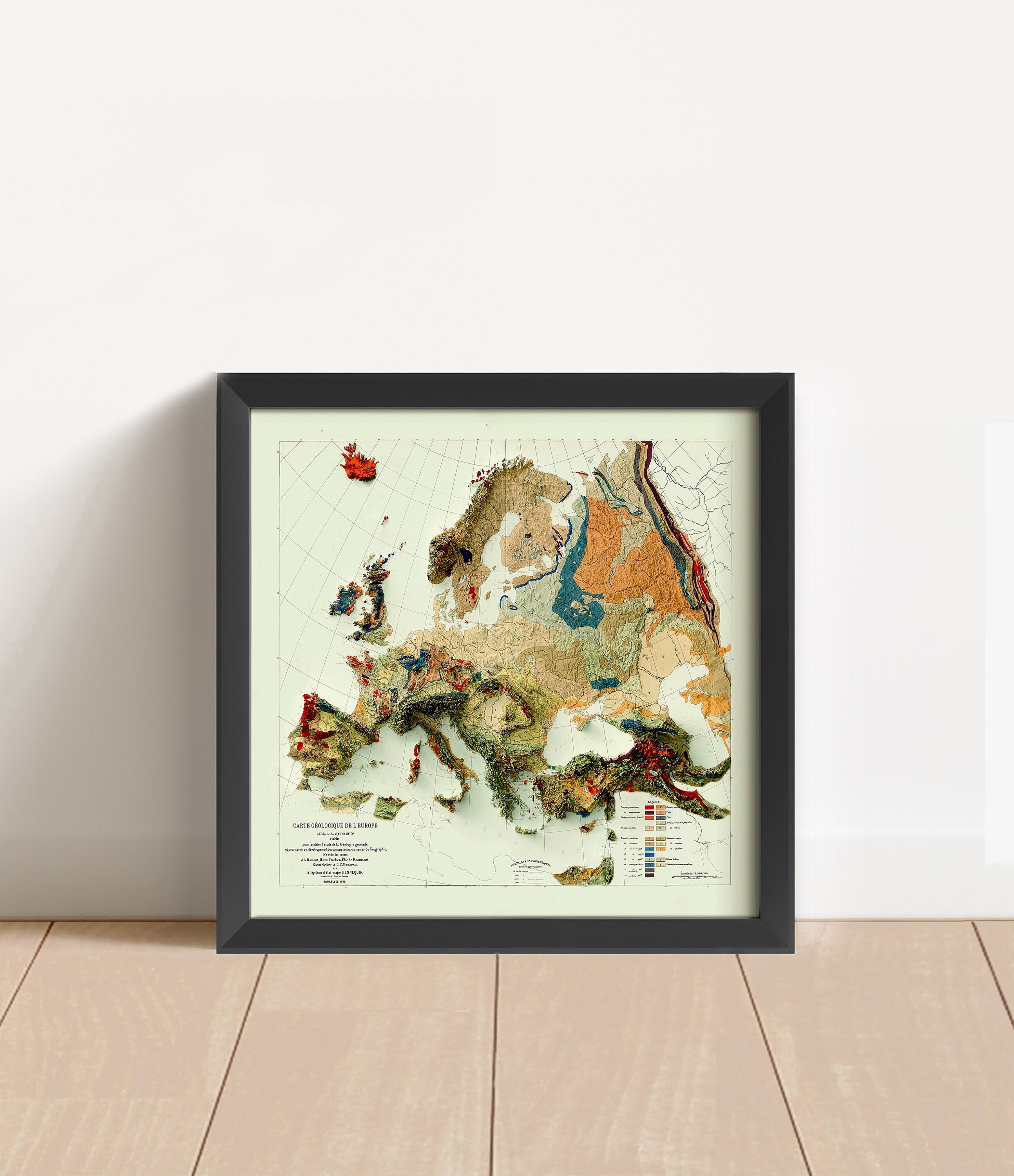 Europe Map 1875, Europe Relief Map, Europe Wall Decor, Europe Continent ...