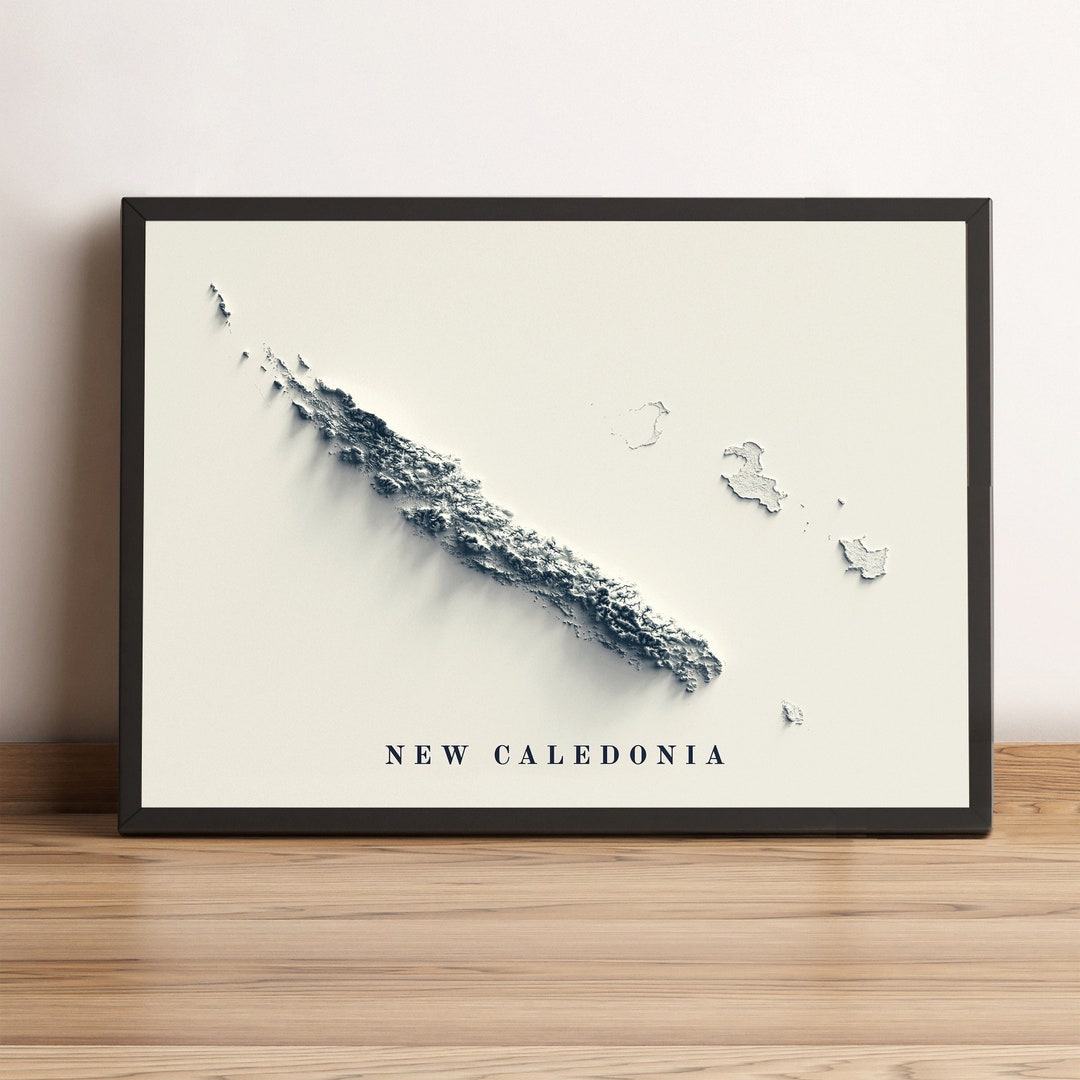 New Caledonia Map set With Two Maps, New Caledonia Relief Map, New ...