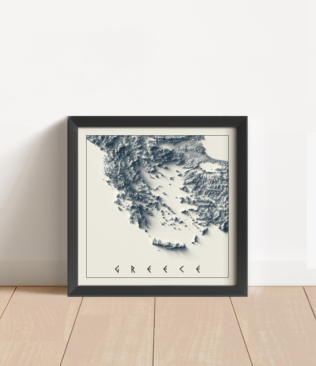 Greece Minimalist Relief Map | Greece Wall Art | Greece Framed Print ...