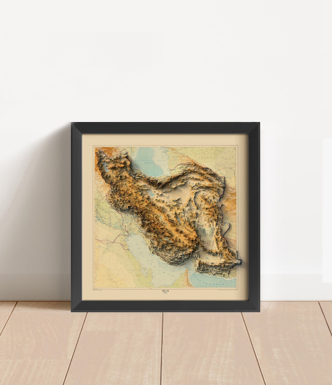 Iran Map (1941), Iran Relief Map, Iran Wall Decor, Iran Vintage Map ...