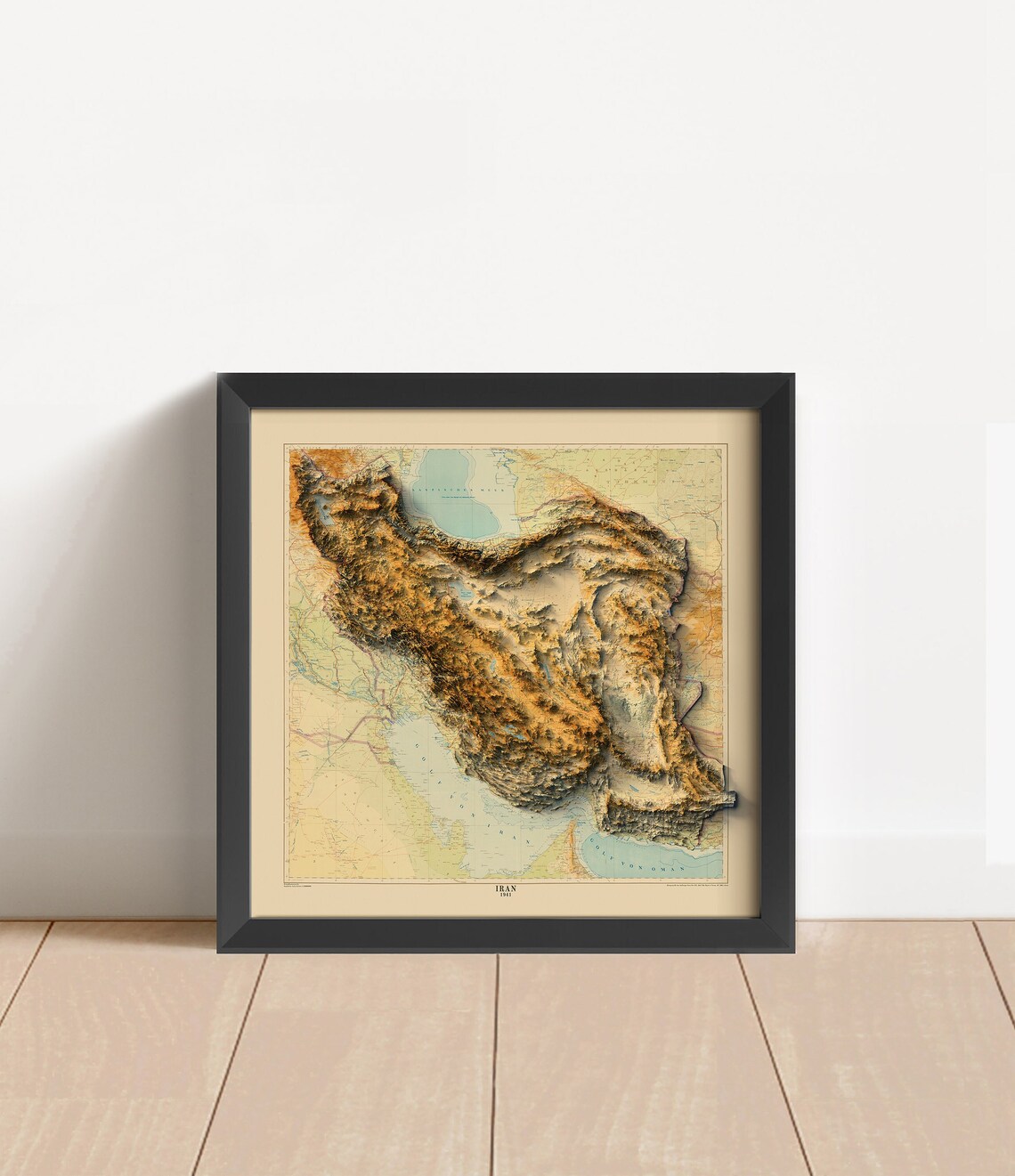 Iran Vintage Relief Map, Based on 1941 Original | Iran Wall Art & Home ...