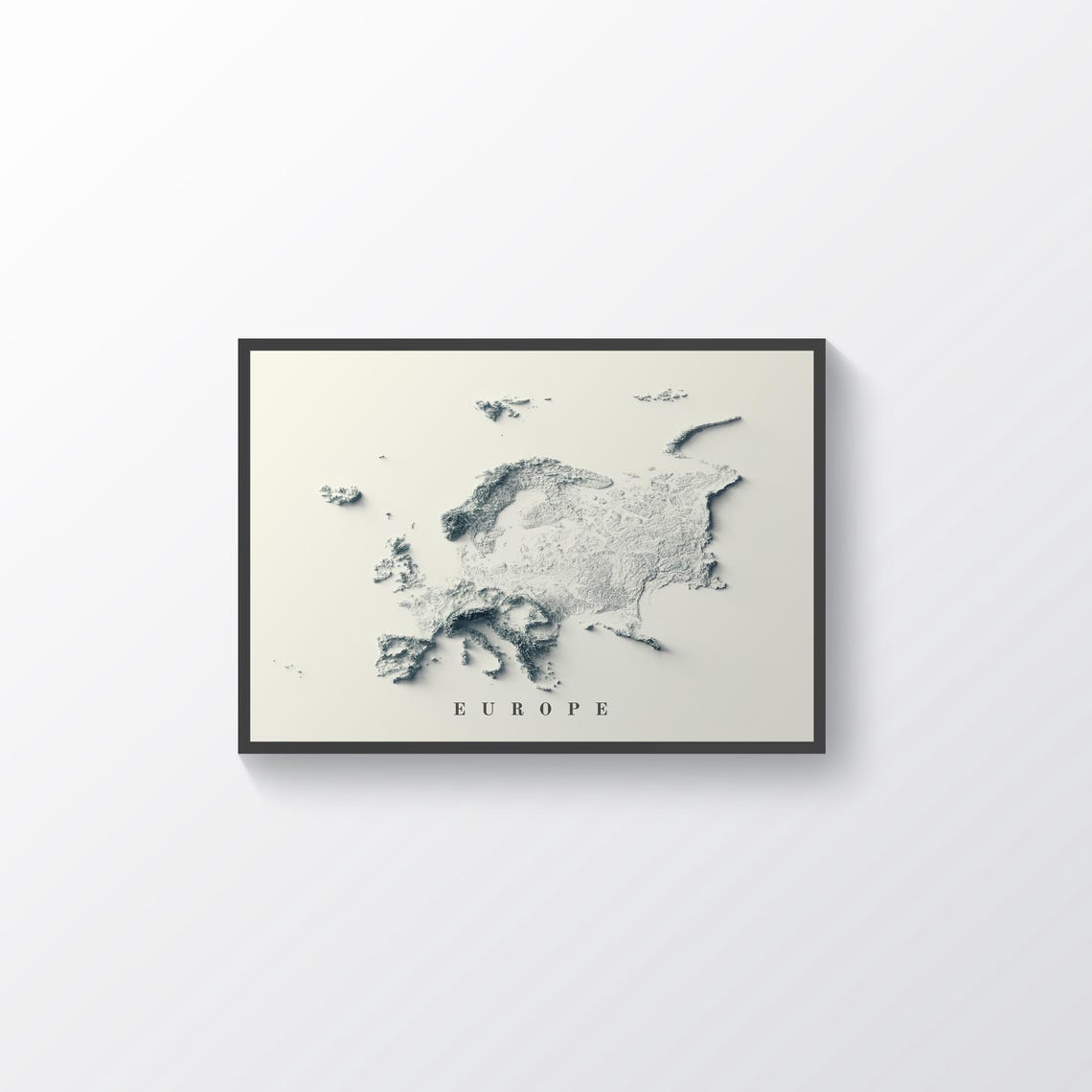 Europe Map, Europe Relief Map, Europe Wall Decor, Europe Minimalist Map ...