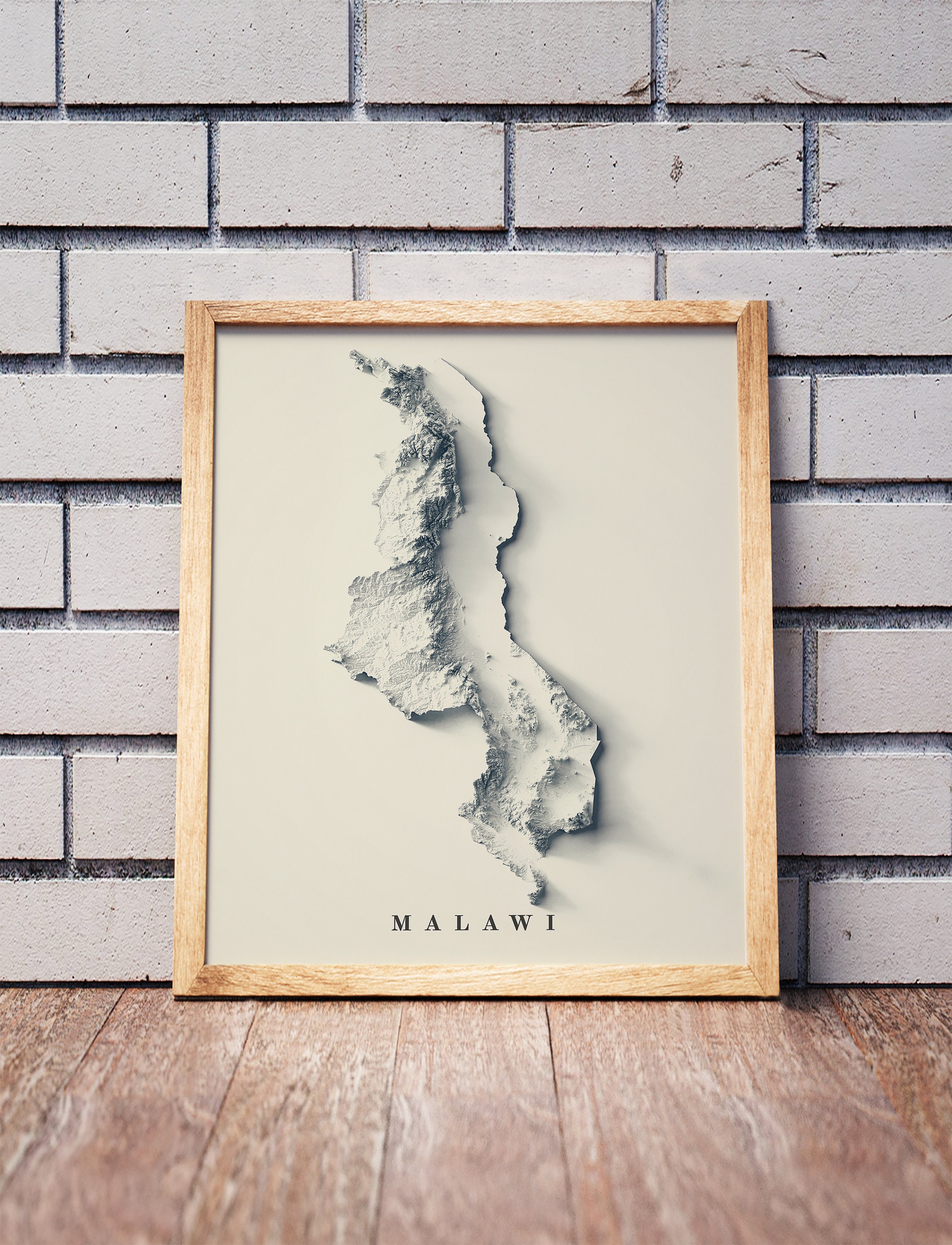 Malawi Map, Malawi Relief Map, Malawi Wall Decor, Malawi Minimalist Map ...