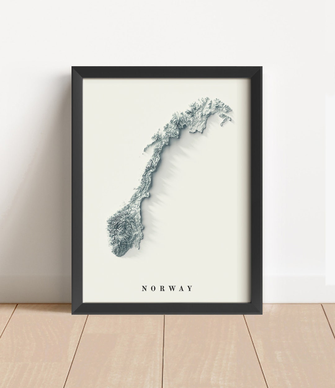 Norway Minimalist Relief Map | Norway Wall Art | Norway Framed Print ...