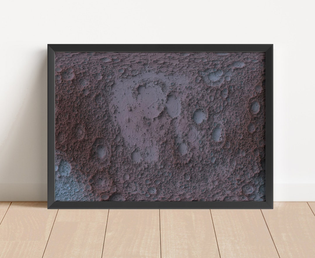 Moon Map, Moon Relief Map, Moon Wall Decor, Moon Minimalist Map, Moon ...