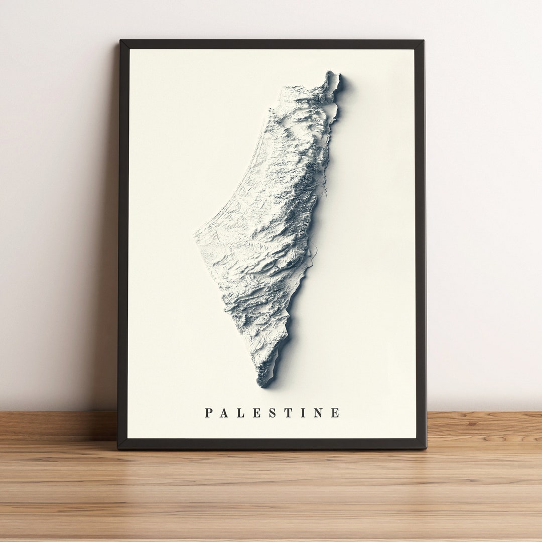 Mapa de Palestina con dos mapas Mapa de relieve de - Etsy México