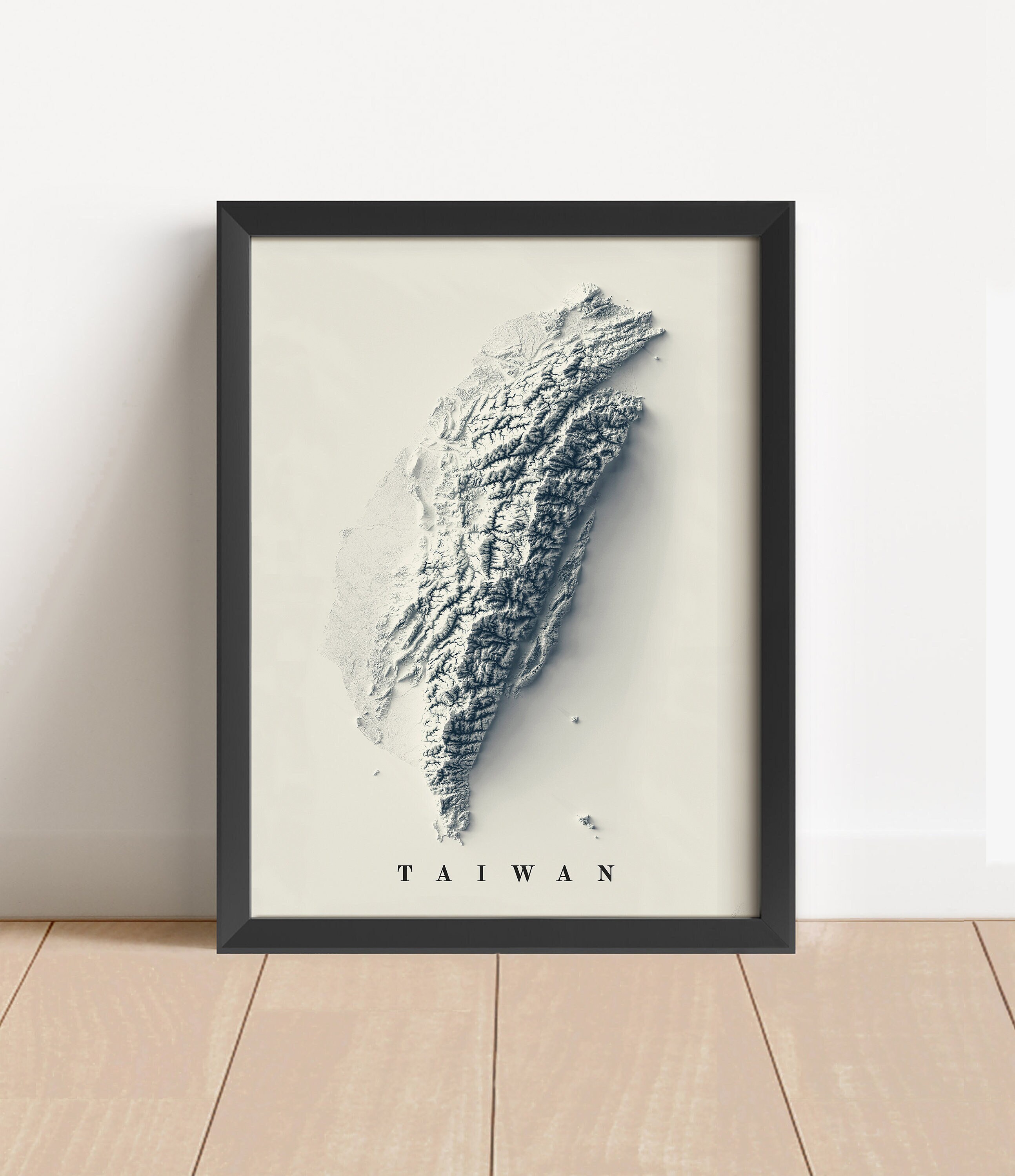 Taiwan Map, Taiwan Relief Map, Taiwan Wall Decor, Taiwan Minimalist Map ...