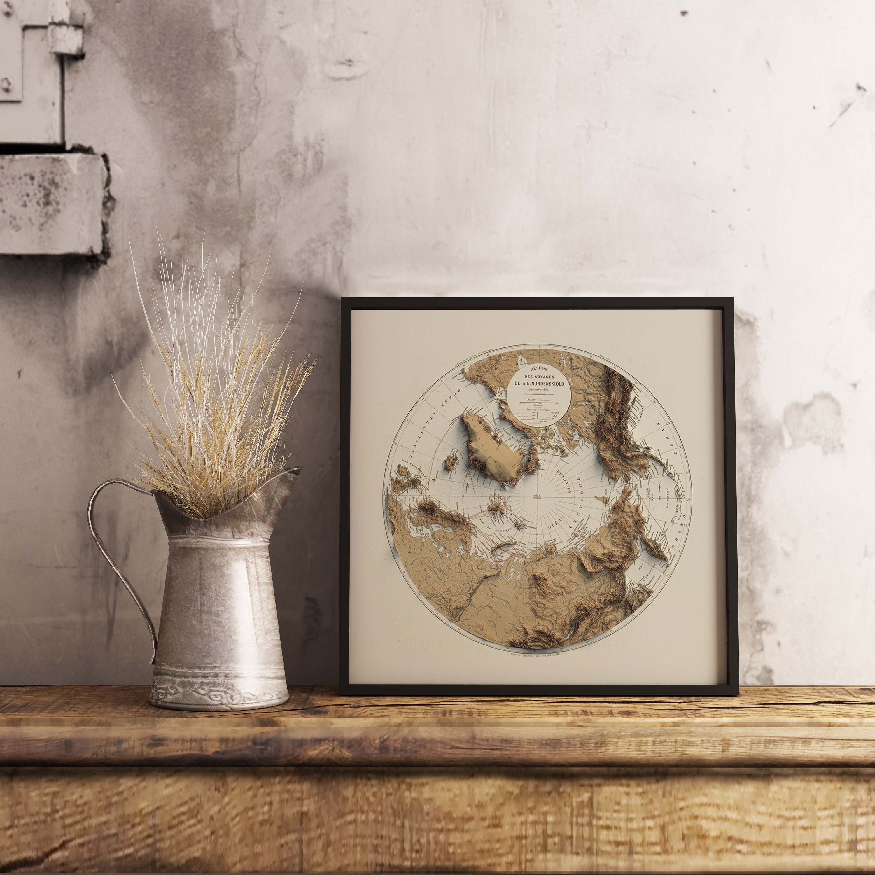 Arctic Map, Arctic Printable Map, Arctic Shaded Relief Map, Arctic Wall ...