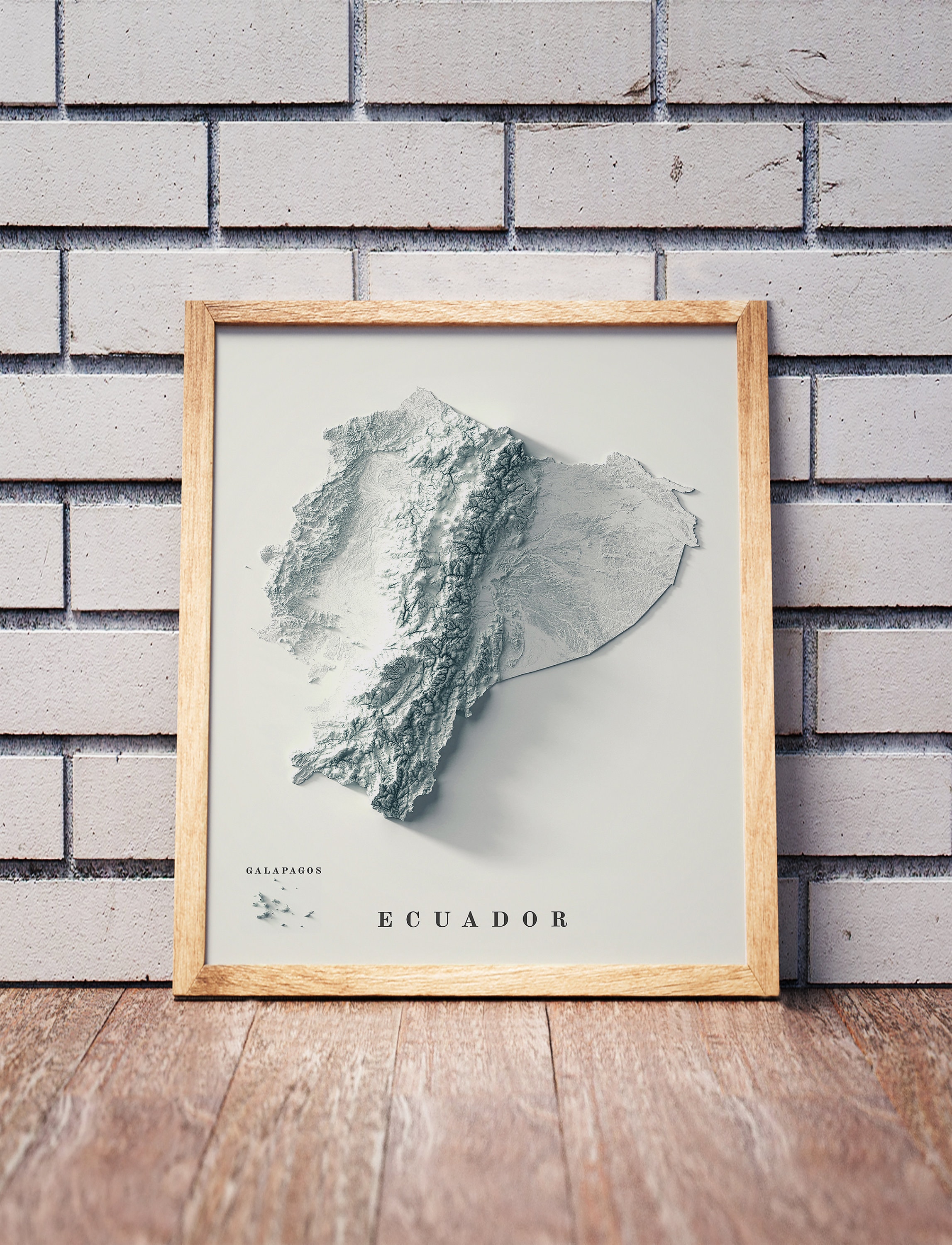 Ecuador Map, Ecuador Relief Map, Ecuador Wall Decor, Ecuador Minimalist Map, Ecuador Poster 2D ...