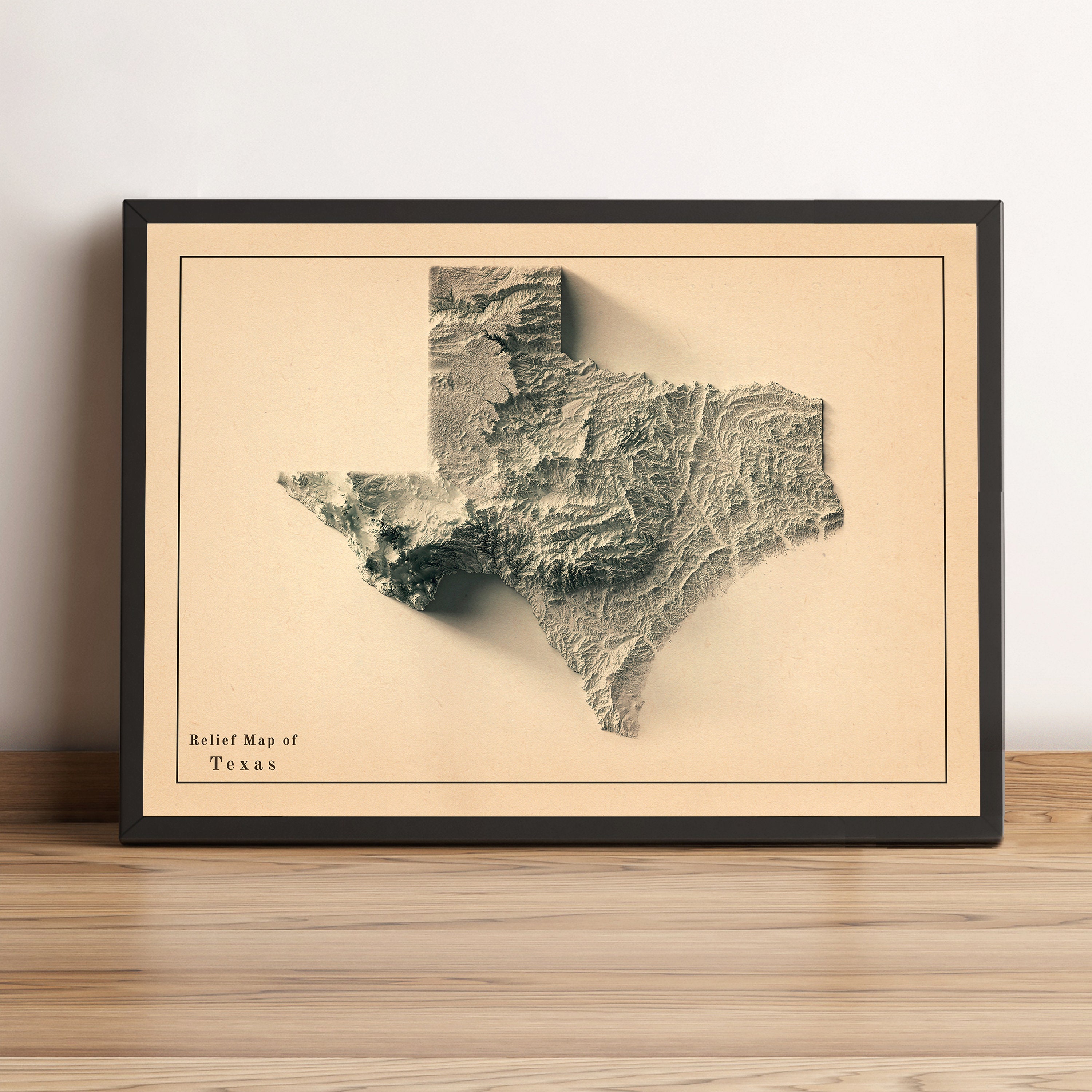 Texas Map set With Two Maps, Texas Relief Map, Texas Printable Map ...