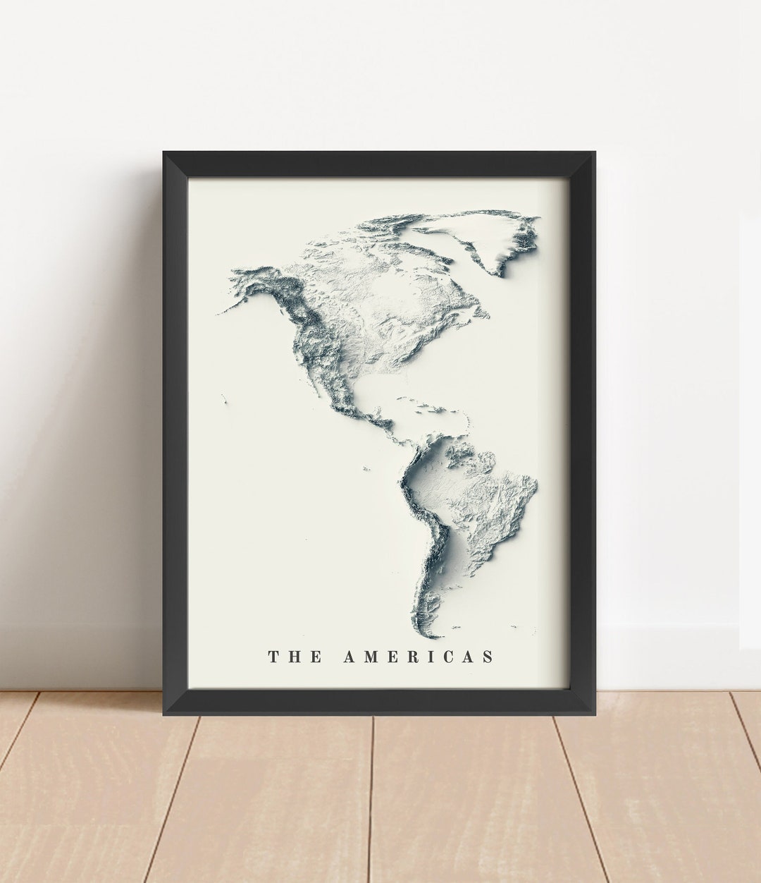 The Americas Minimalist Relief Map | South America Map | Central ...