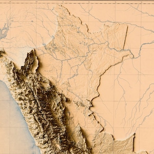 Peru Vintage Relief Map, Based on 1850-1900 Original | Peru Wall Art ...