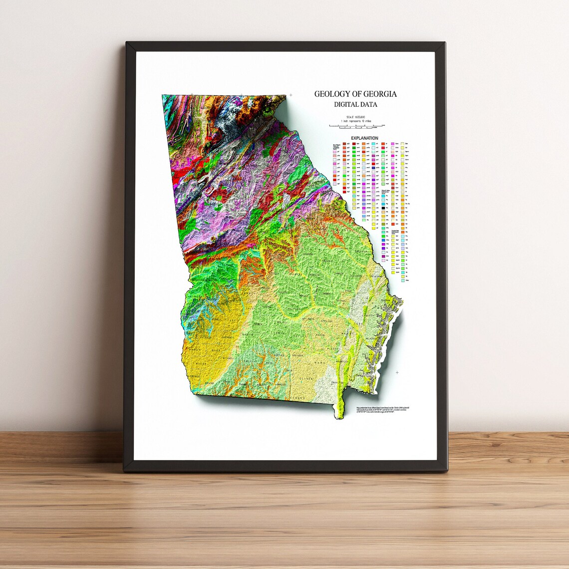 Georgia Map Relief Map of Georgia Georgia Historical Map Vintage Map of ...