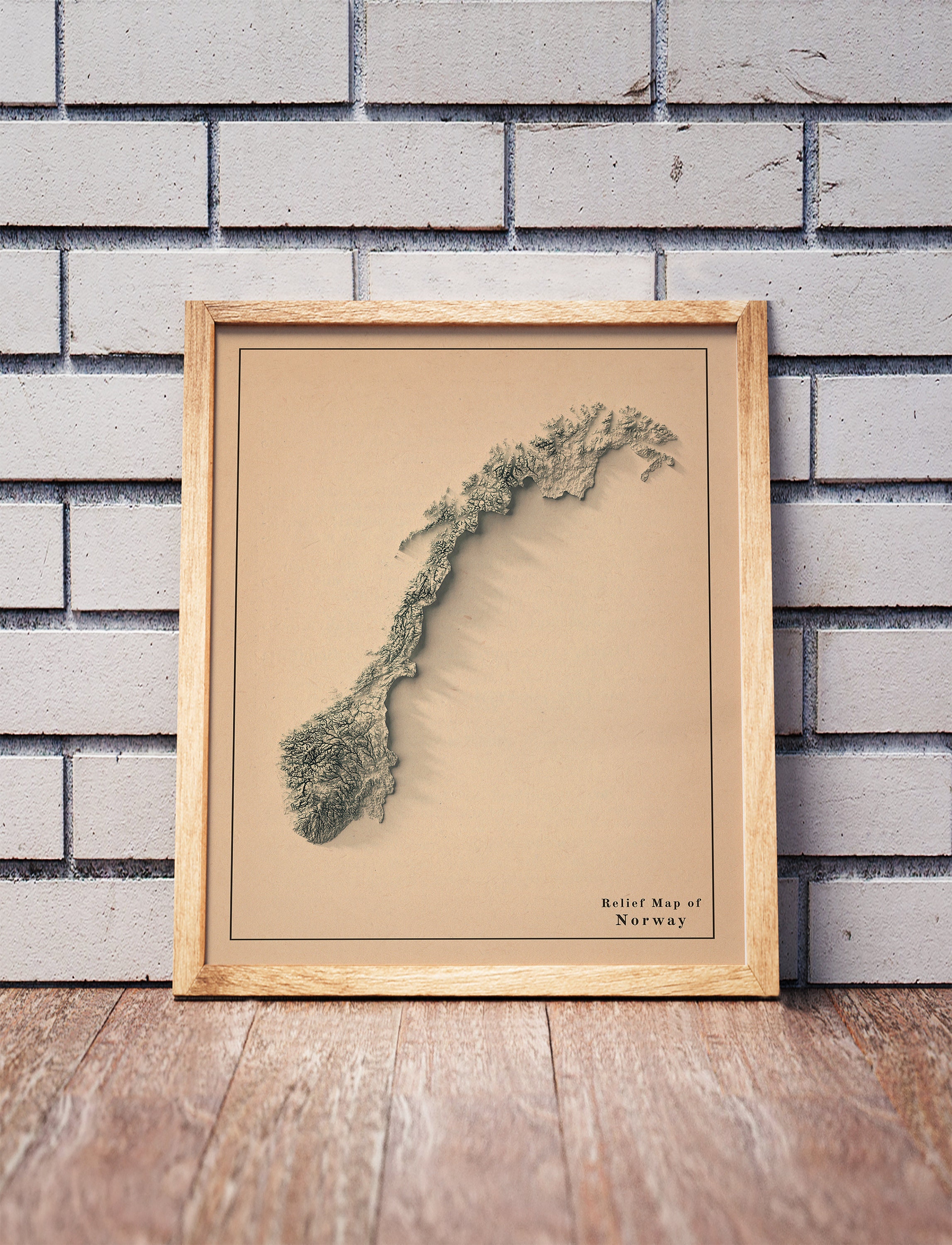 Norway Minimalist Relief Map | Norway Wall Art | Norway Framed Print ...