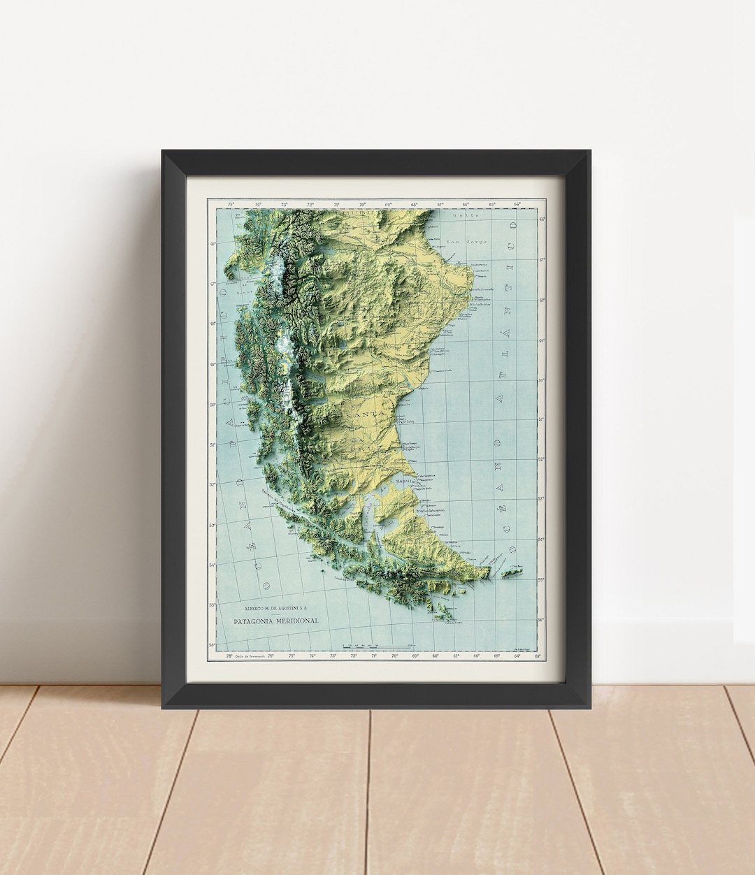 Patagonia Vintage Relief Map, Based on 1941 Original | Patagonia Wall ...