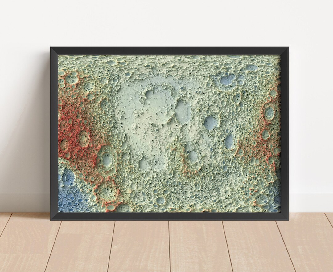 Moon Map, Moon Relief Map, Moon Wall Decor, Moon Minimalist Map, Moon ...