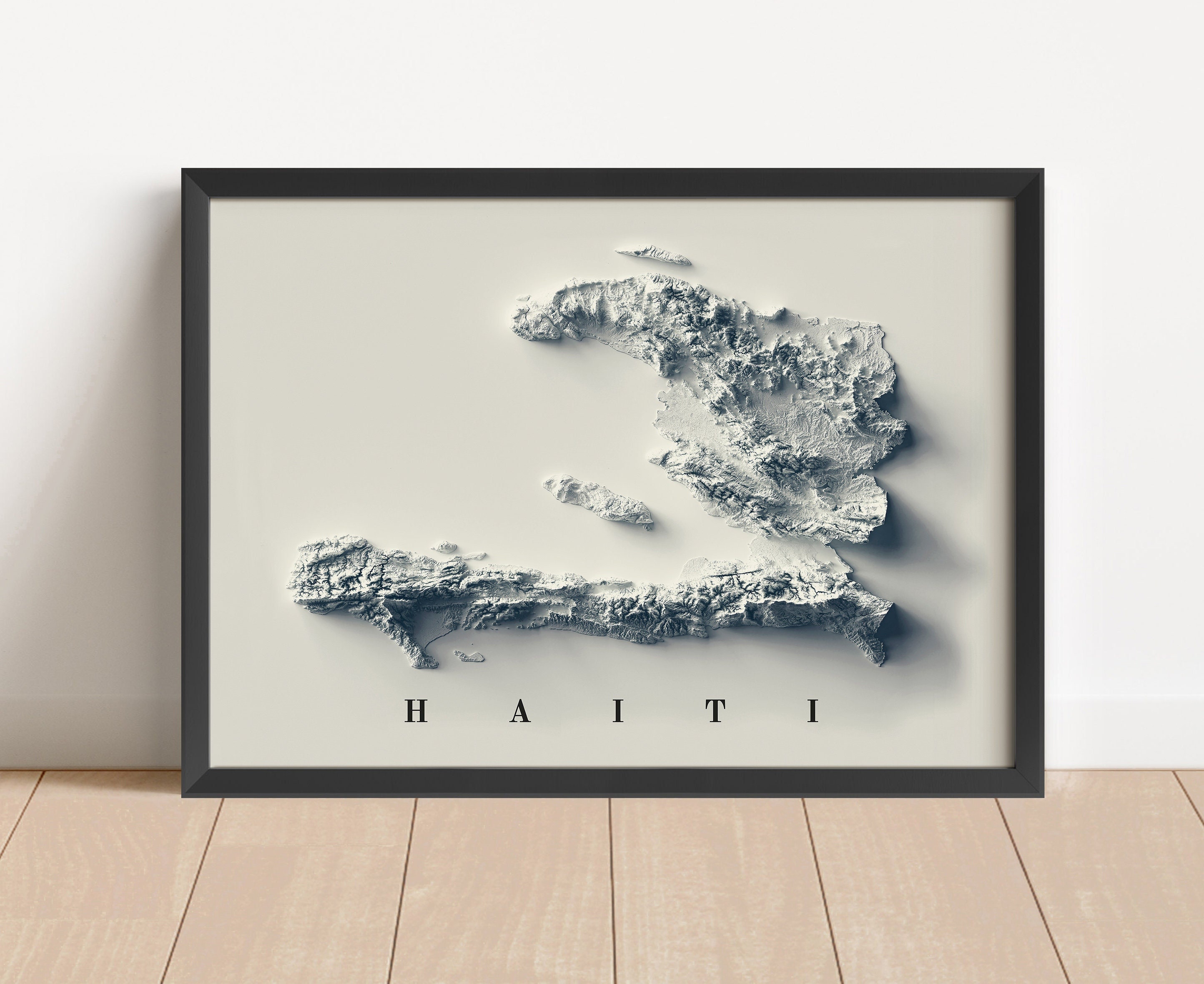 Haiti Map, Haiti Relief Map, Haiti Wall Decor, Haiti Minimalist Map ...