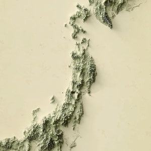Japan Map, Japan Relief Map, Japan Wall Decor, Japan Minimalist Map ...
