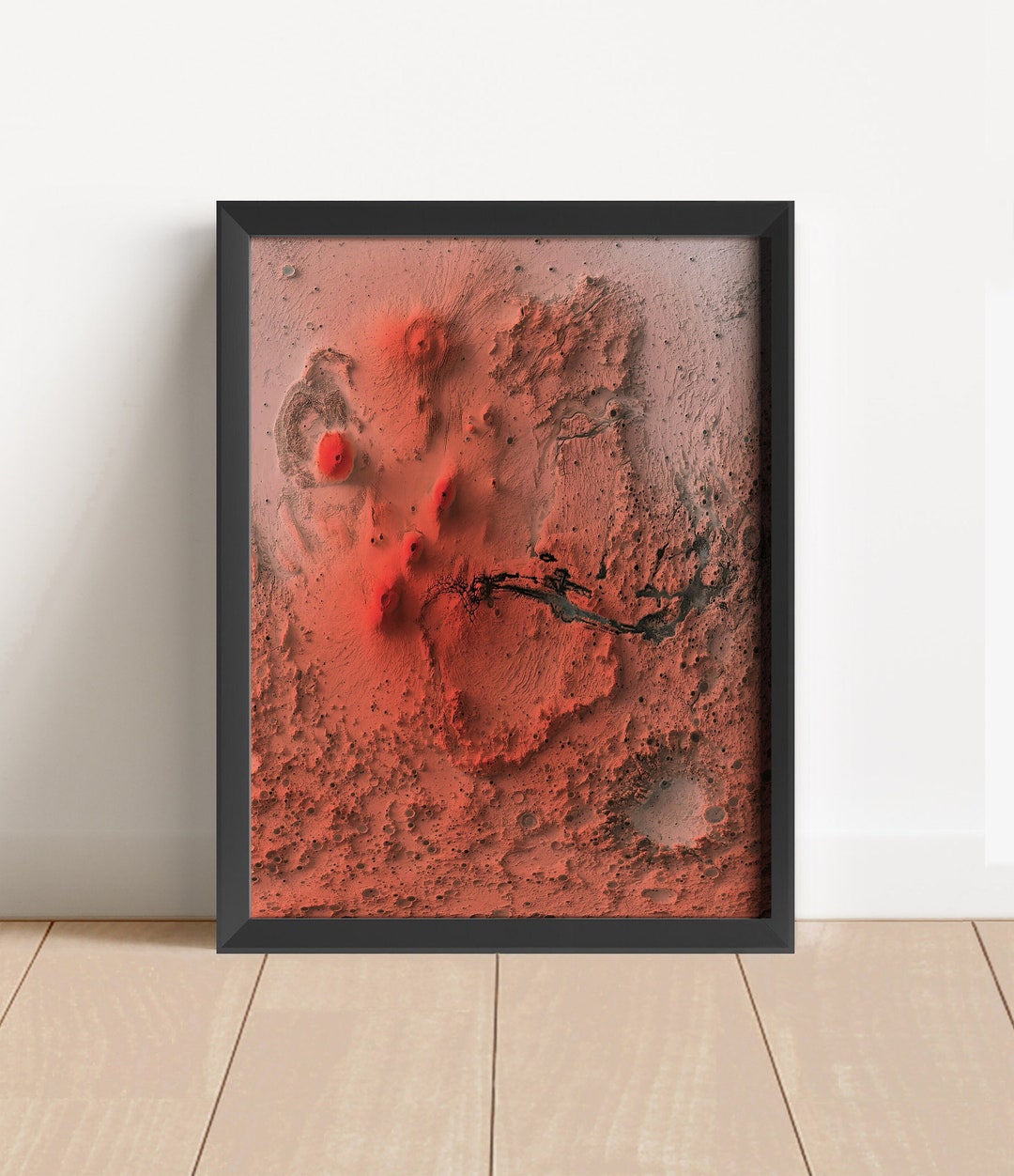 Mars (planet) Minimalist Relief Map | Mars Wall Art | Mars Framed Print ...